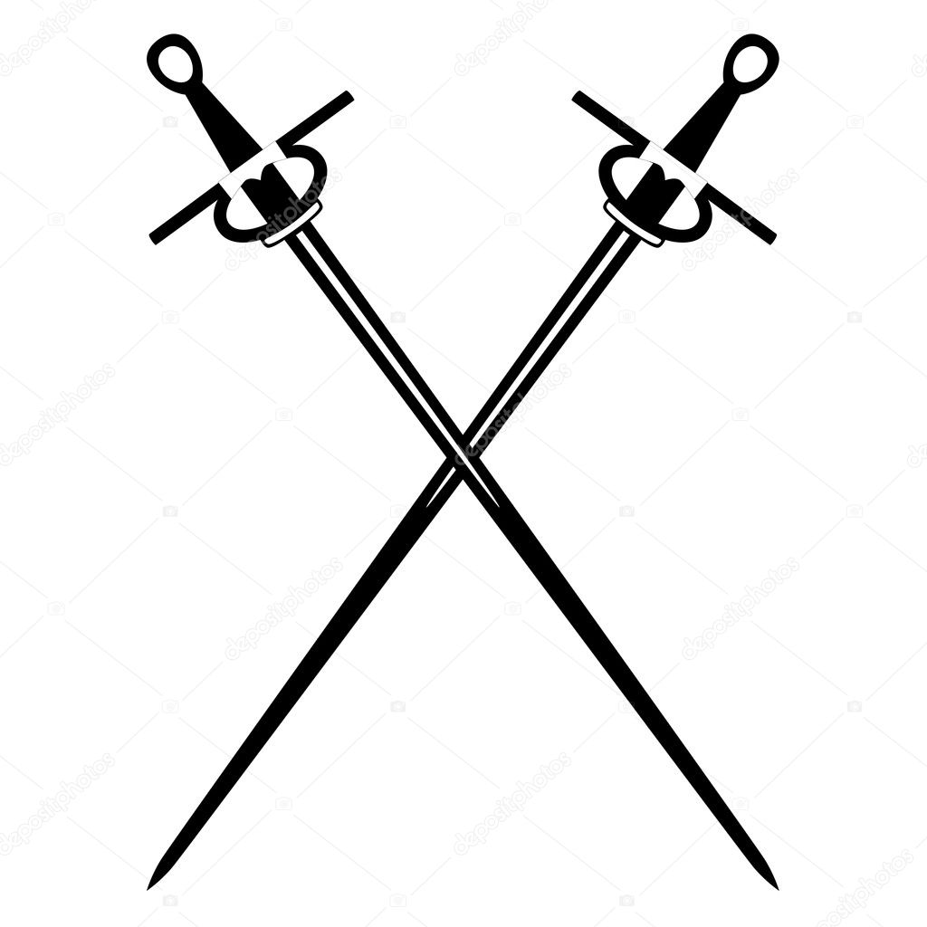 Silhouettes of crossed swords Stock Vector Image by ©1rudvi #127637670