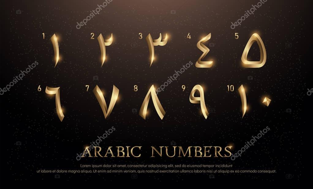 Juego de fuentes de números arábigos de elegantes números cromados de ...