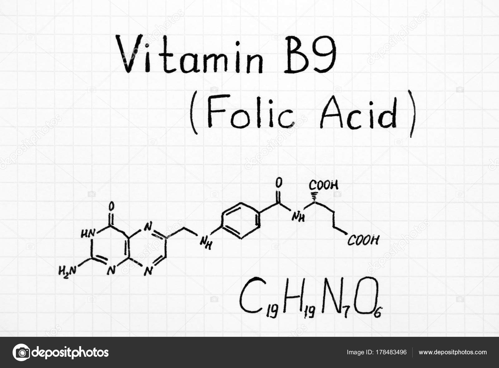 Vitamin B9 Structure Folic Acid 400 Mcg Tablets 400 Vegan Vitamin B9