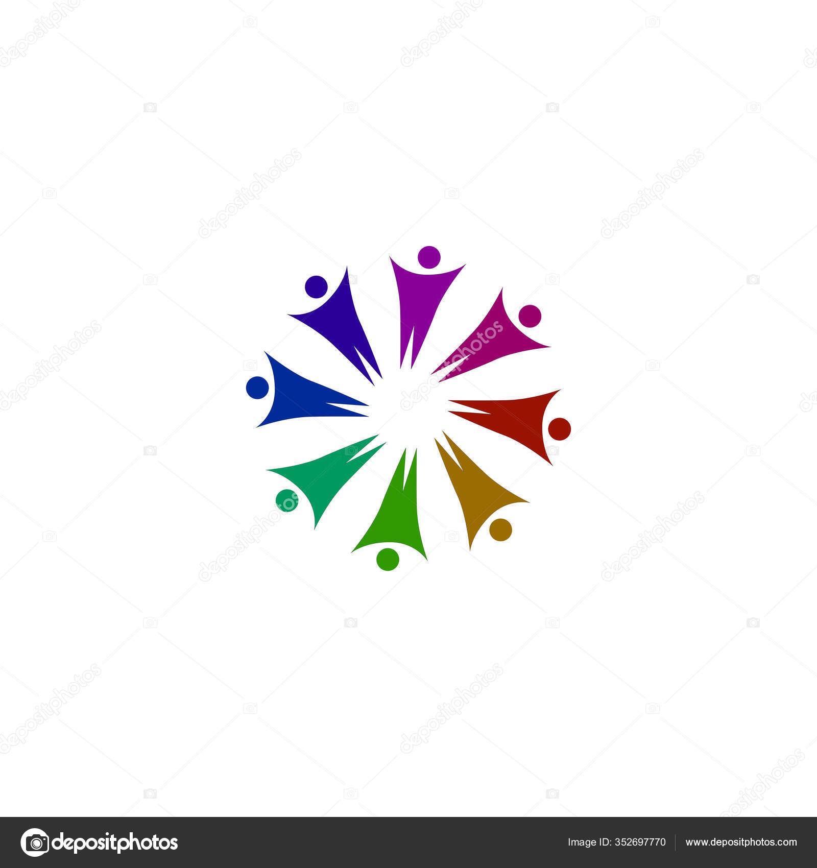 Colorful People Together White Eps Stock Vector by ©BEEANDGLOW 352697770