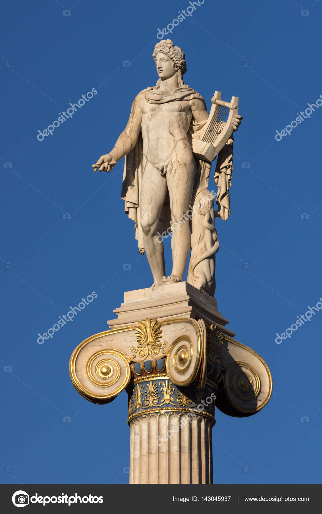 Apollo statue in front of Academy of Athens, Attica Stock Photo by ...