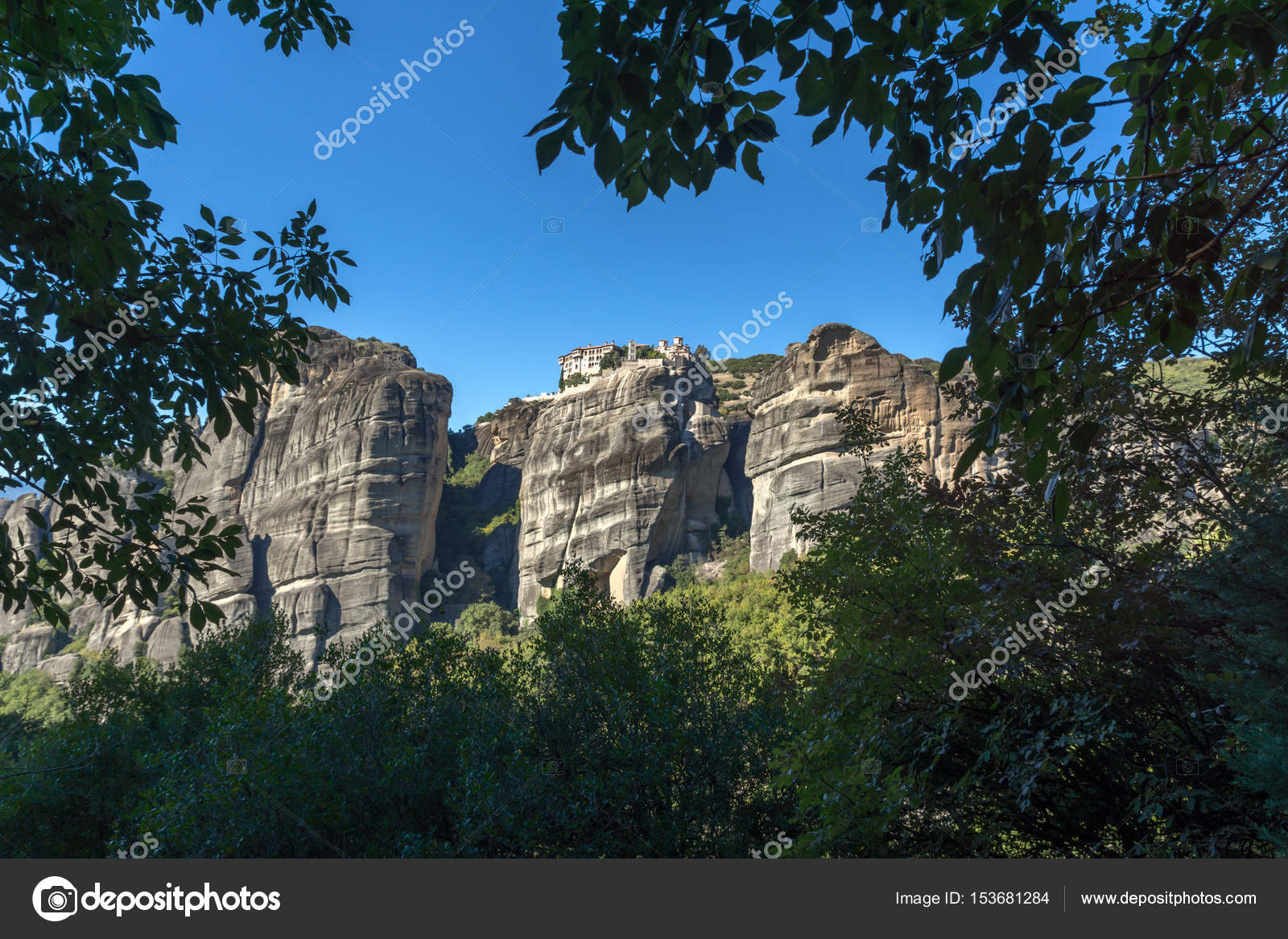 Amazing view of Holy Monastery of Varlaam in Meteora Stock Photo by ...