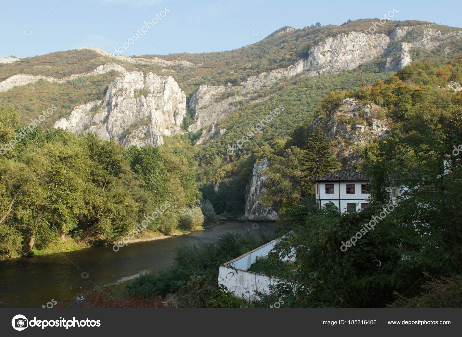 Amazing Panoramic View Iskar Gorge Cherepish Monastery Balkan Mountains ...
