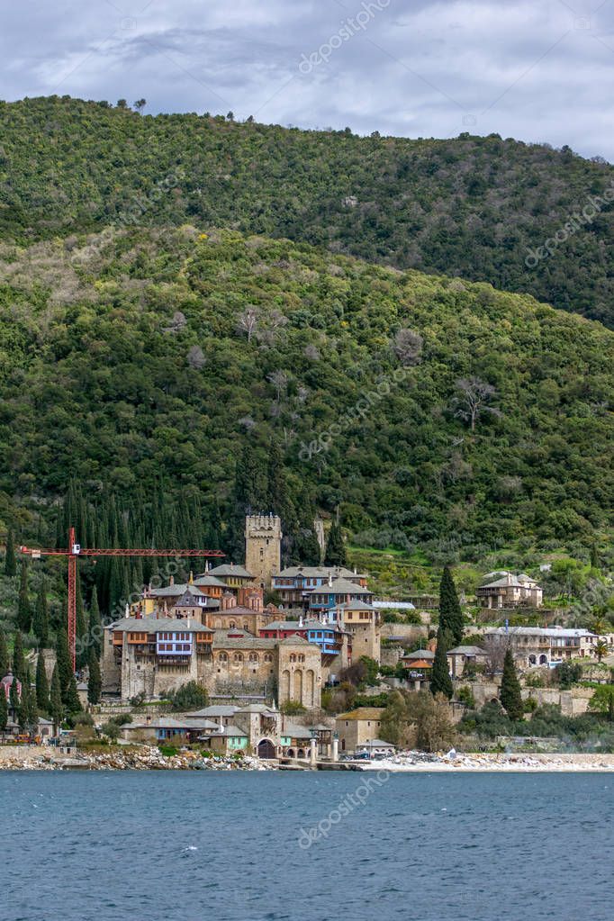 Monasterio de Docheiariou (Dochiariou) en el Monte Athos en el estado ...