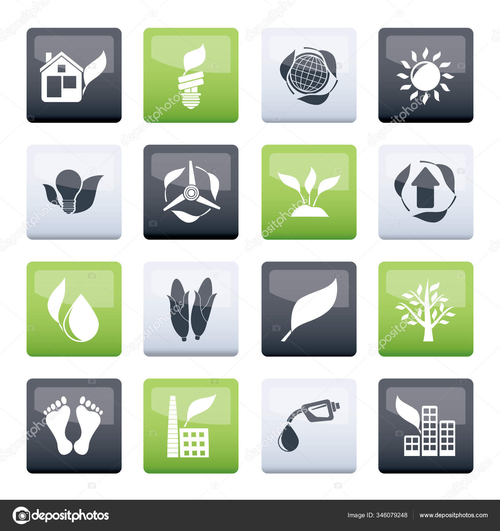 Environment Nature Icons Color Background Vector Icon Set Stock Vector ...