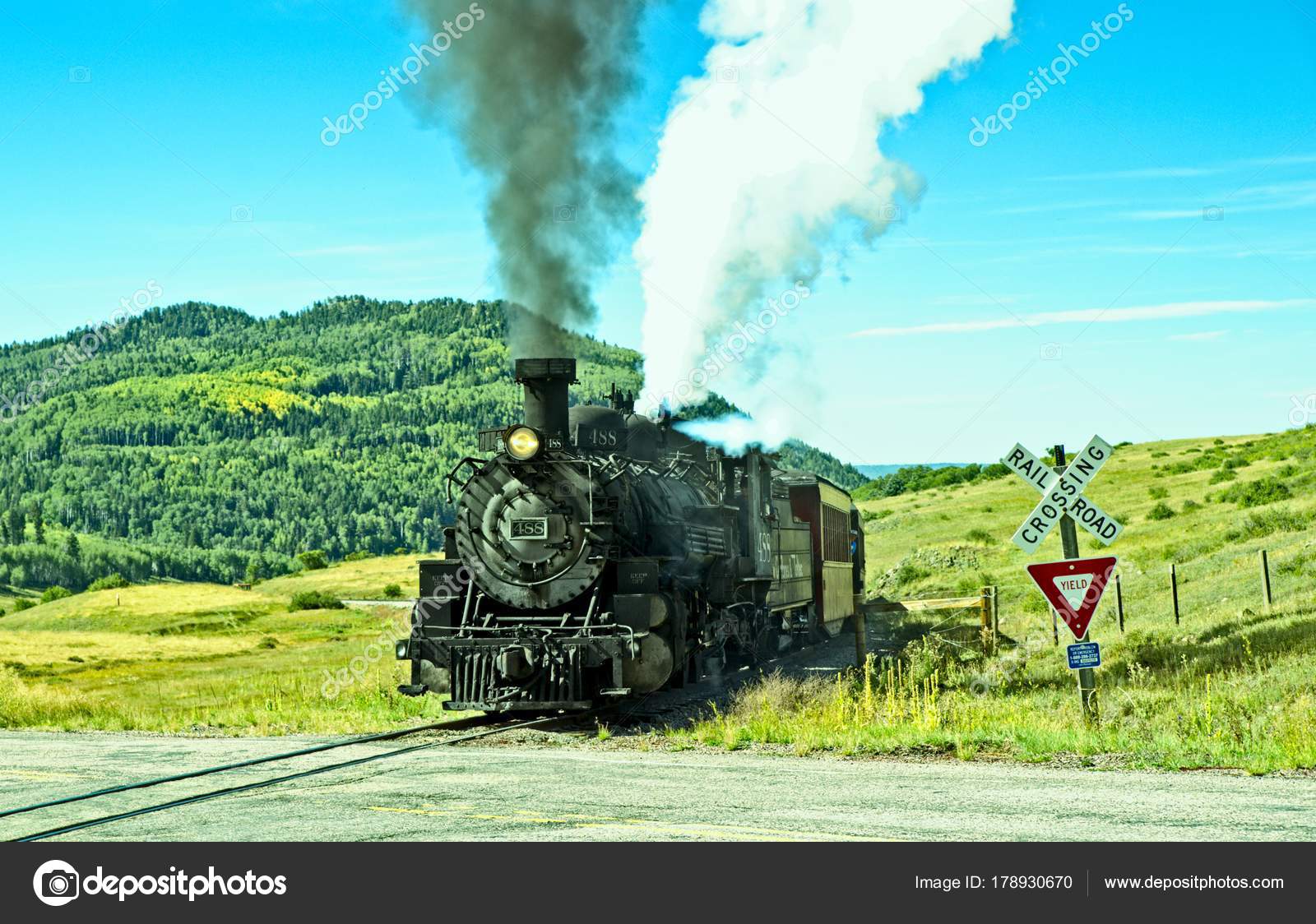 Train Railroad Steam Engine Locomotive Power Coal Fired Transport ...