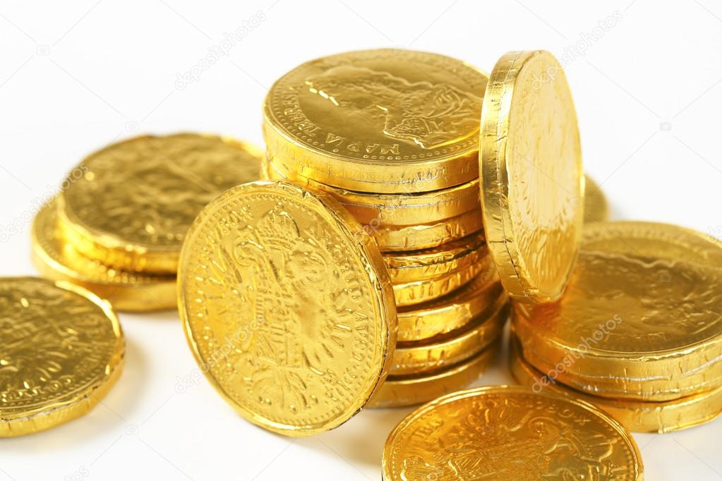 Wrapped chocolate coins Stock Photo by ©ajafoto 125047394