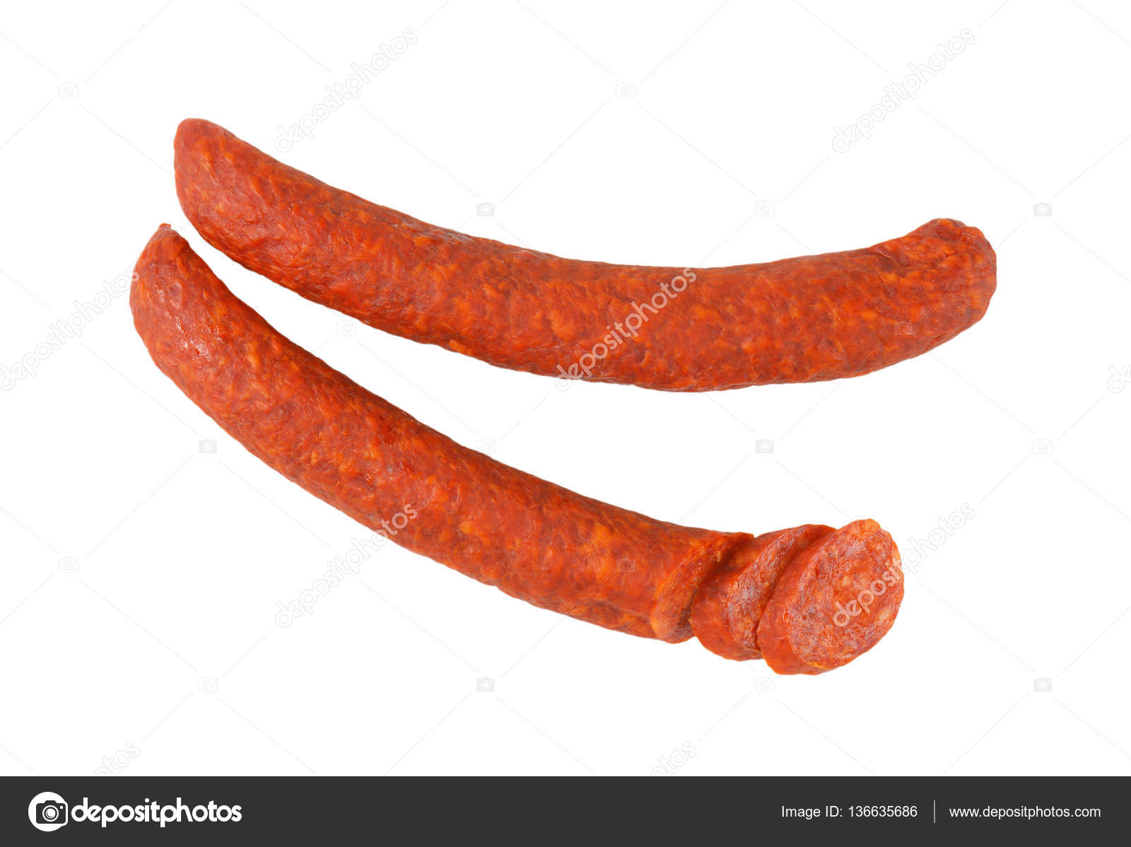 Spicy smoked Hungarian sausages Stock Photo by ©ajafoto 136635686