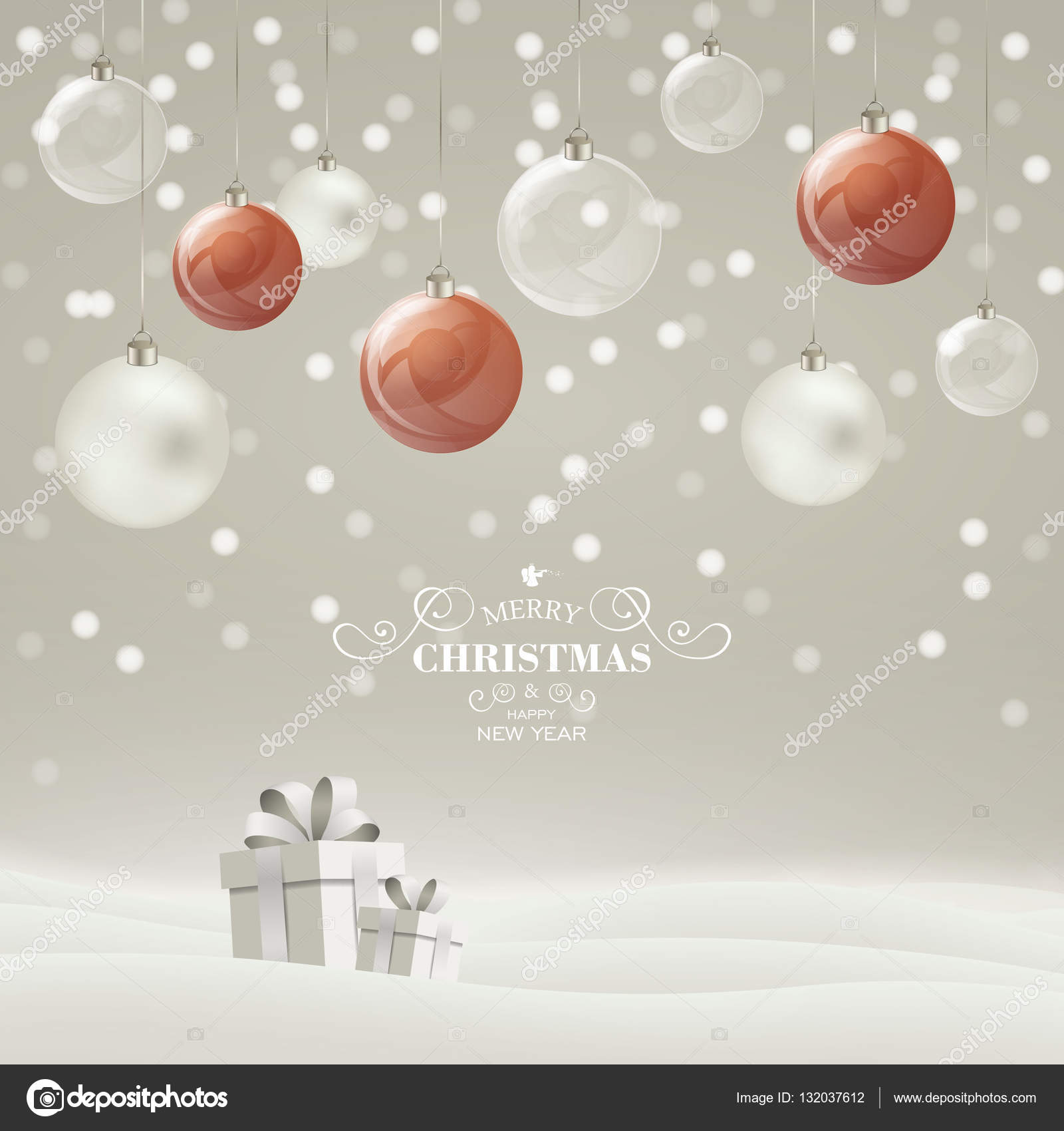 Vector Illustration of an Abstract Christmas Greeting Card Stock Vector ...