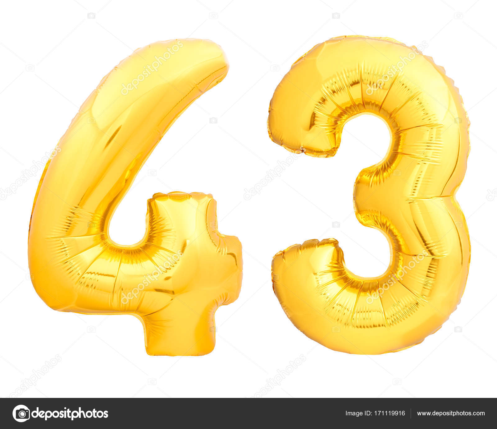 Golden number 43 of inflatable balloons — Stock Photo © Dmitry.Zimin ...