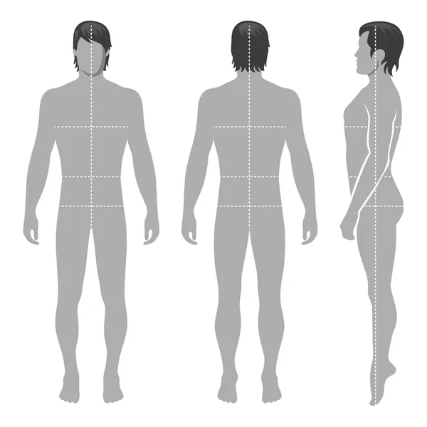 Fashion man's solid template figure silhouette — Stock Vector © arlatis ...