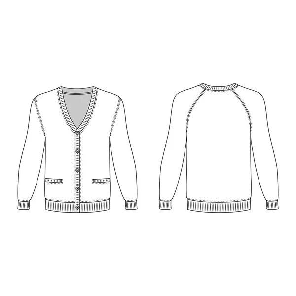 Template outline illustration of a blank cardigan Stock Vector Image by ...