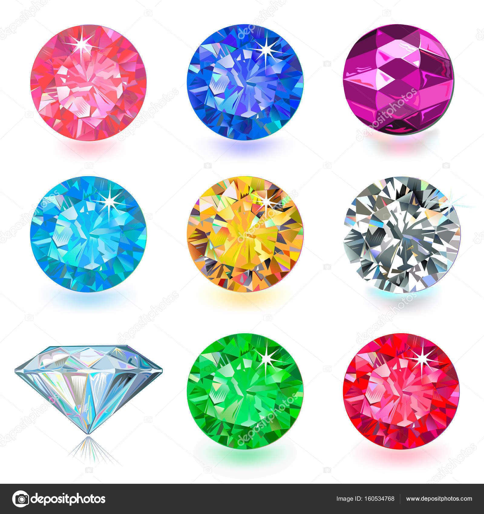 Gemstone jewerly set Stock Vector by ©arlatis 160534768