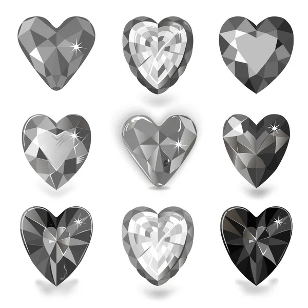 Set of crystal hearts Stock Vector Image by ©lilu330 #72531627