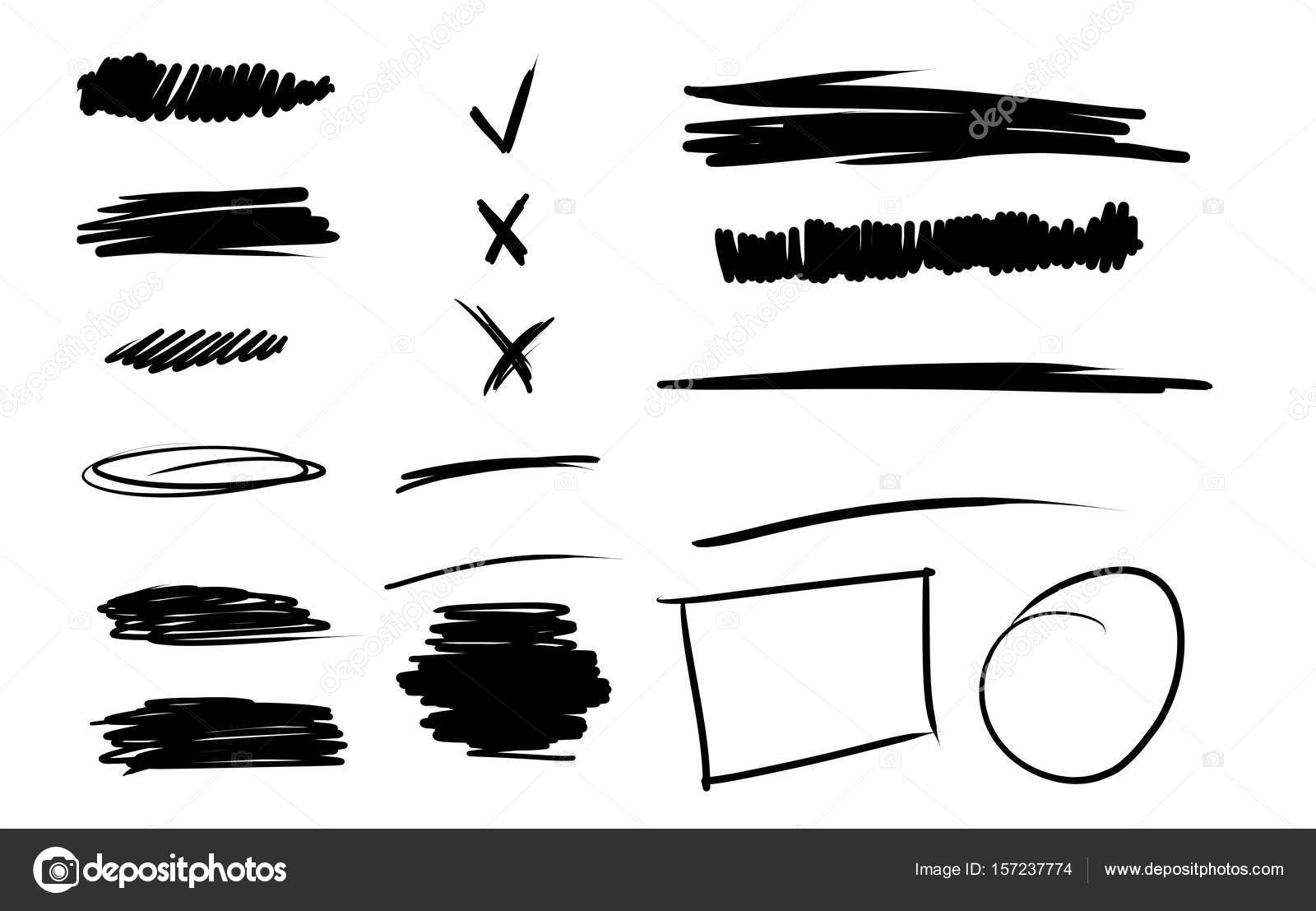 Design Elements Emphasize Highlighting Strikethrough Text Illustration ...