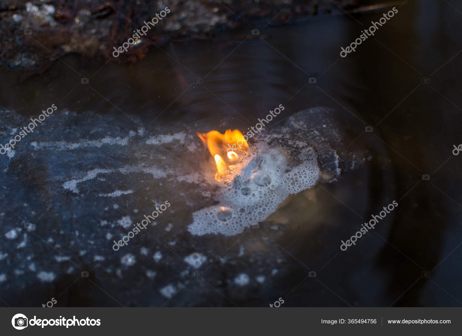Fire Water Calcium Carbide Stock Photo by ©Nebasin 365494756