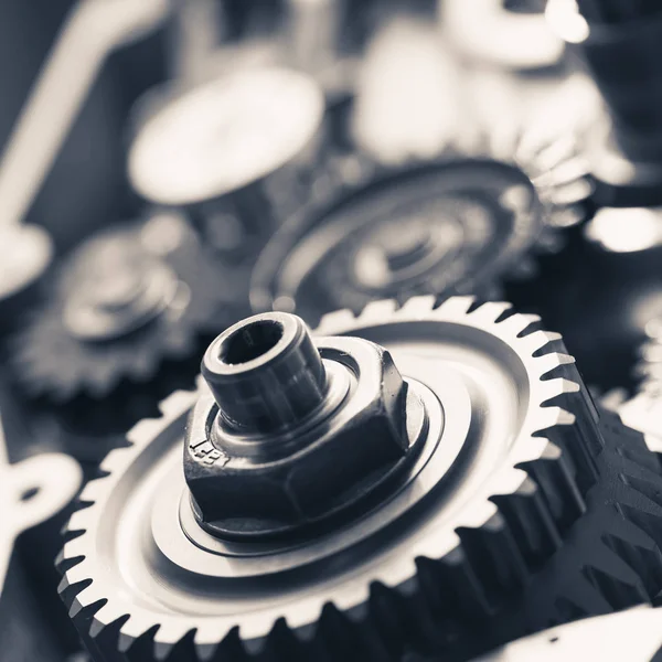 Engine gear wheels, industrial background Stock Photo by ©nikkytok ...