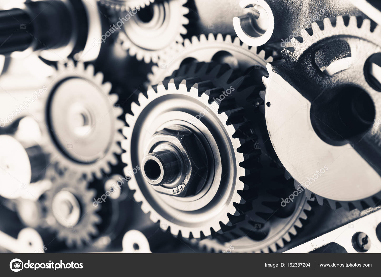 Engine gear wheels, industrial background — Stock Photo © nikkytok ...