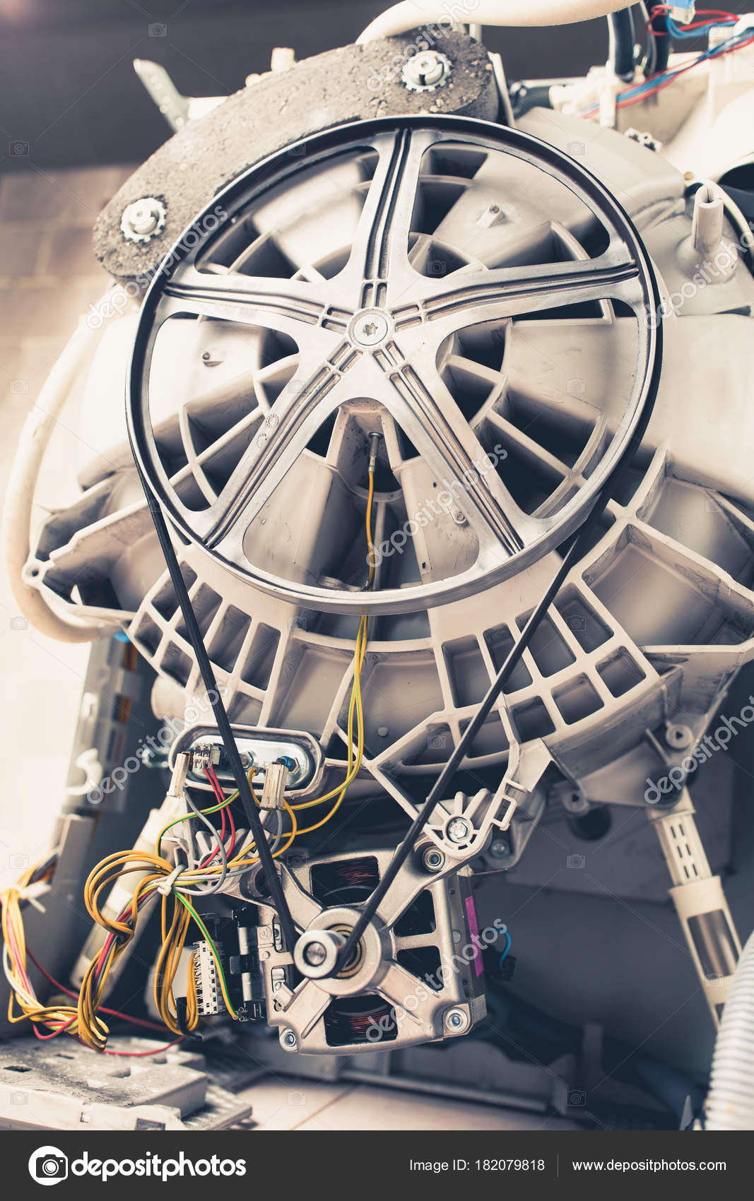 Washing machine with open enclosure is ready for service Stock Photo by ...