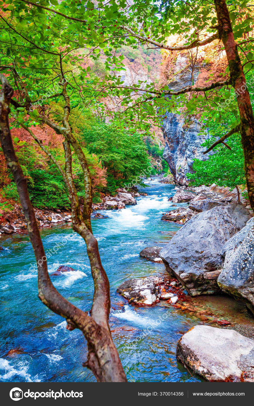 Mountain River Stream Valley Scenery Landscape Stock Photo by ...
