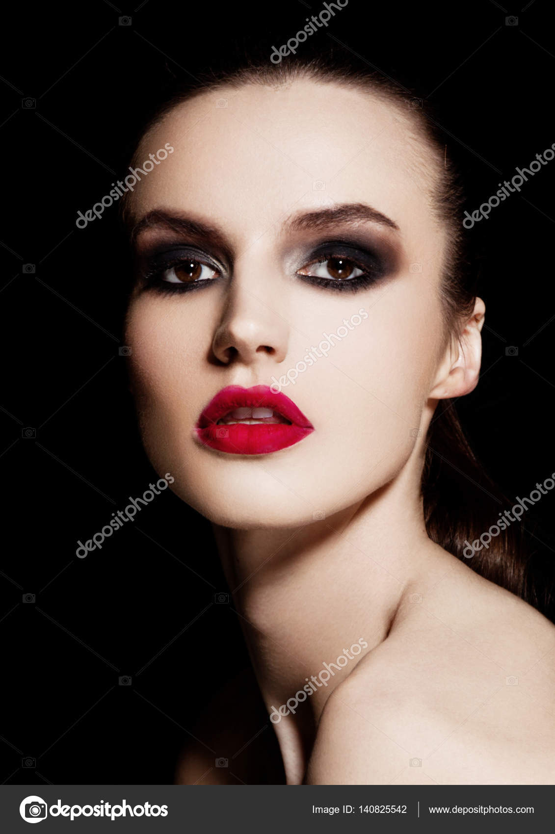 Red Lips With Smokey Eyes