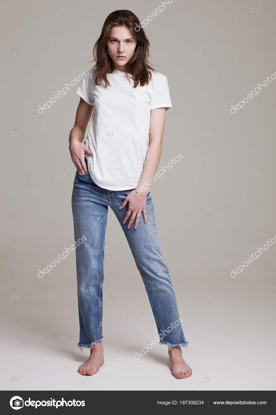 Model test with beautiful fashion model posing Stock Photo by ...