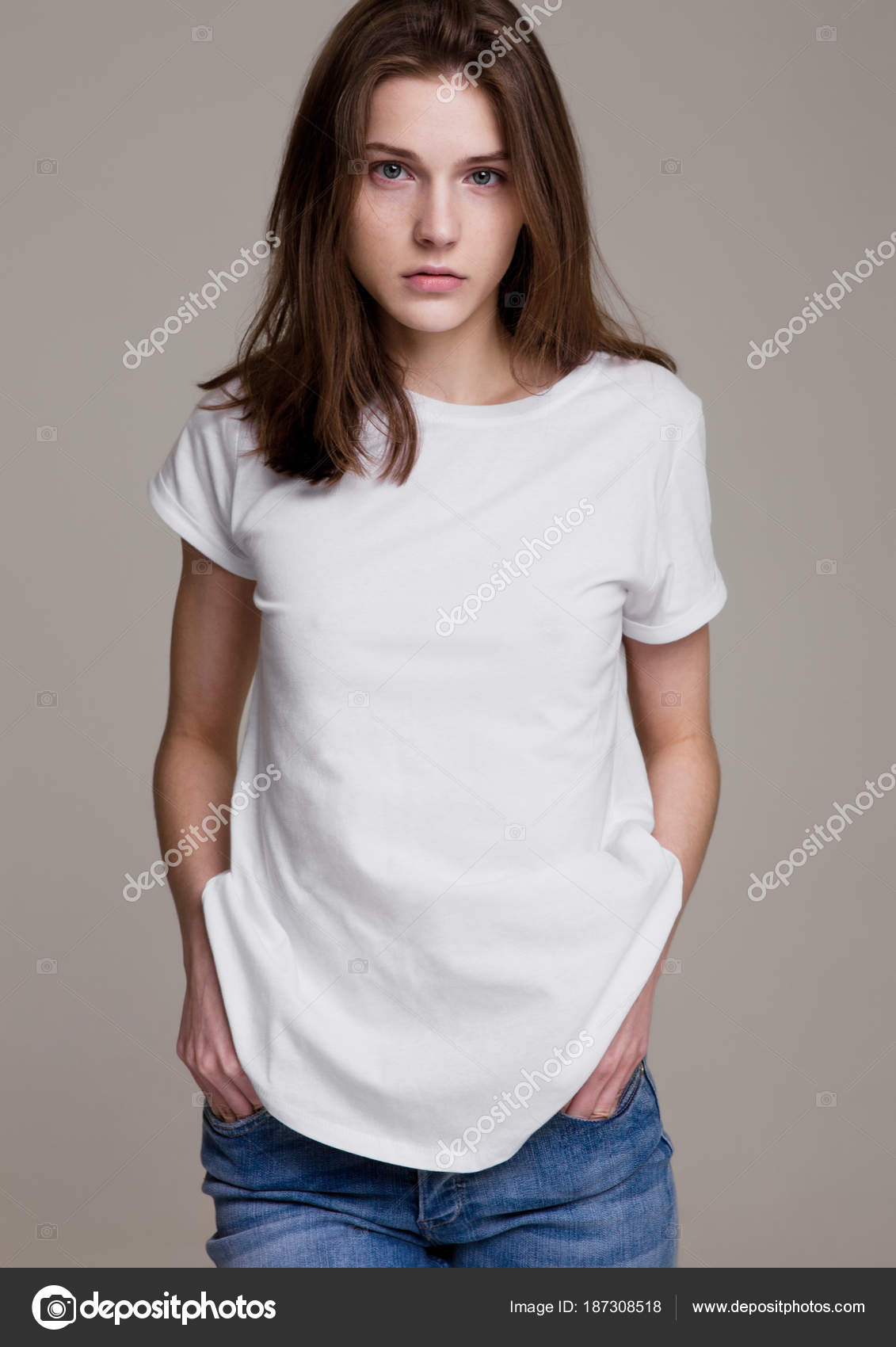 Model test with beautiful fashion model posing Stock Photo by ...