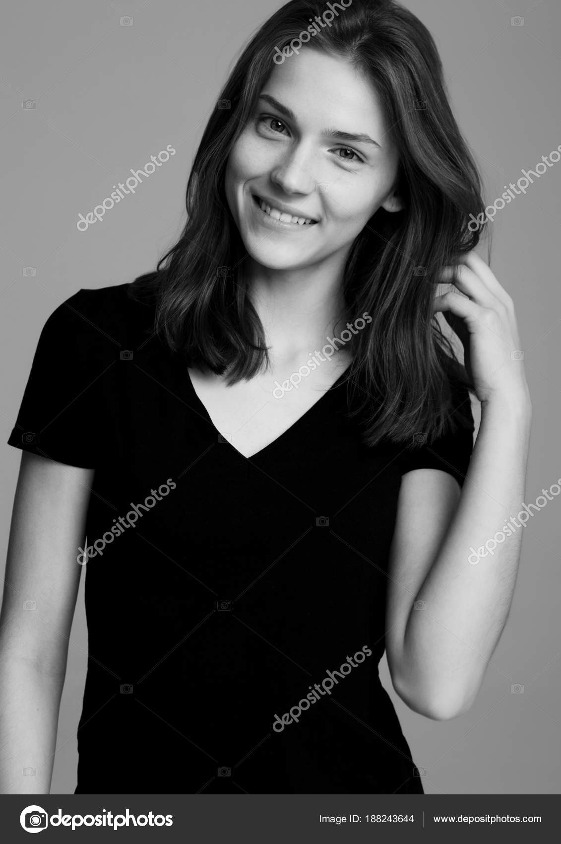 Model test with beautiful fashion model posing Stock Photo by ...