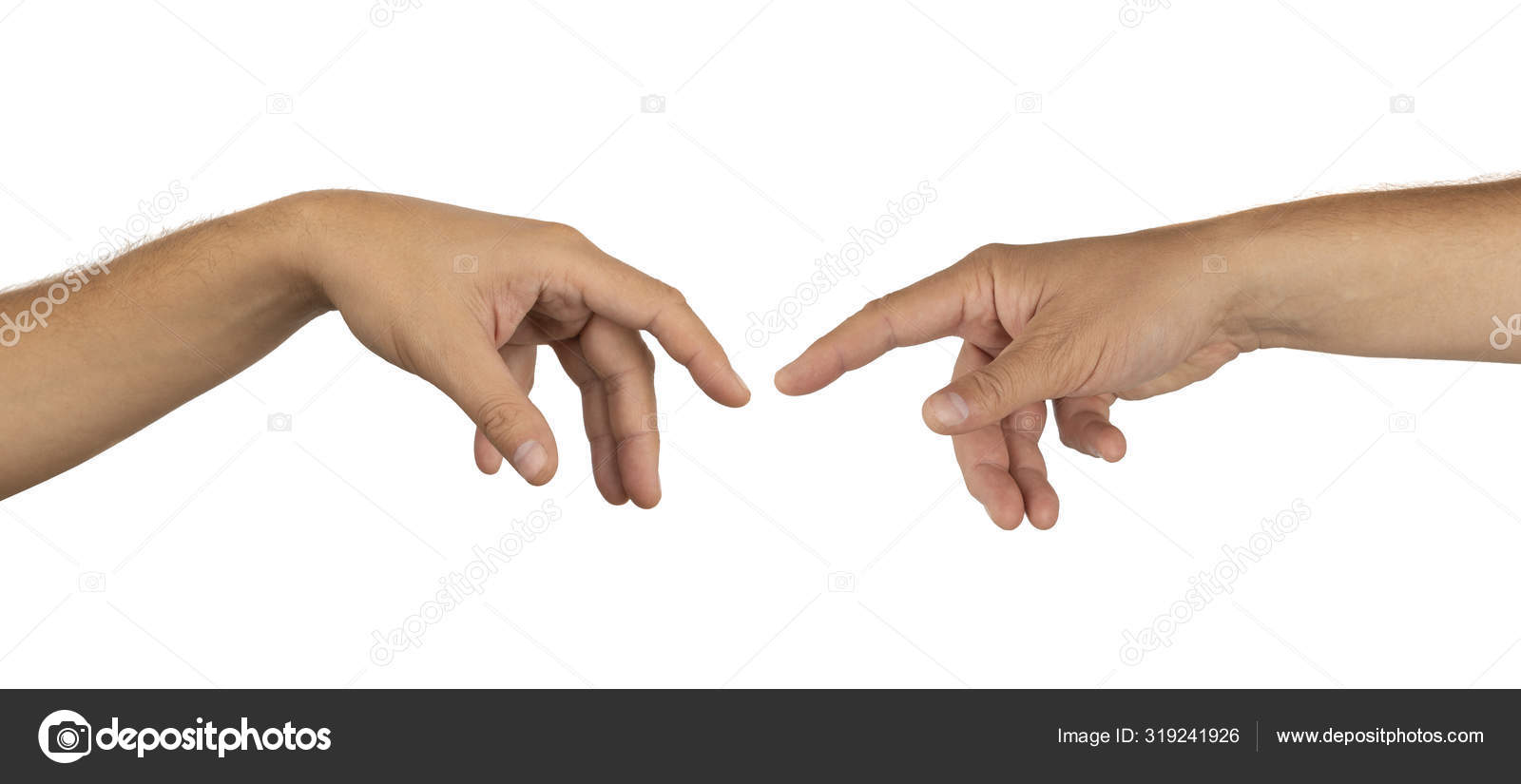 Human hands pulling one to another isolated on white Stock Photo by ...