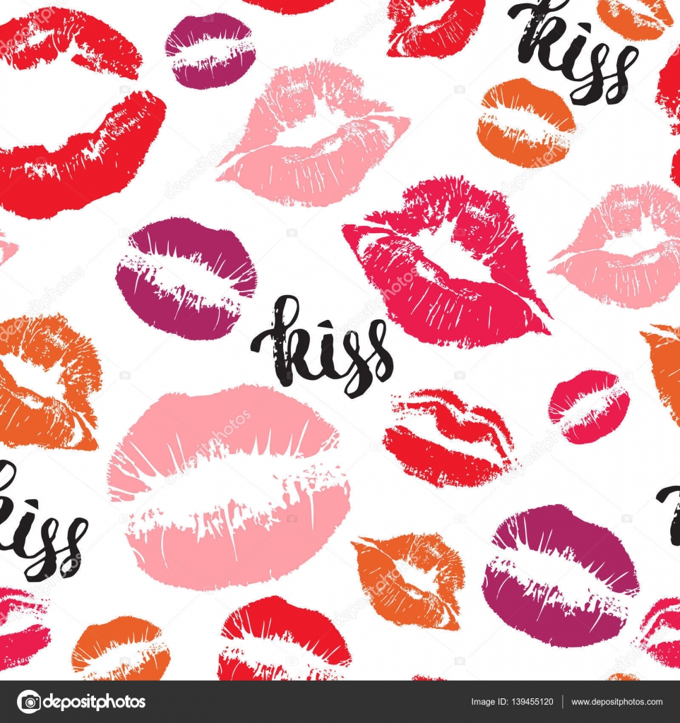 Print kisses lips pattern Stock Vector by ©Ola-Ola 139455120