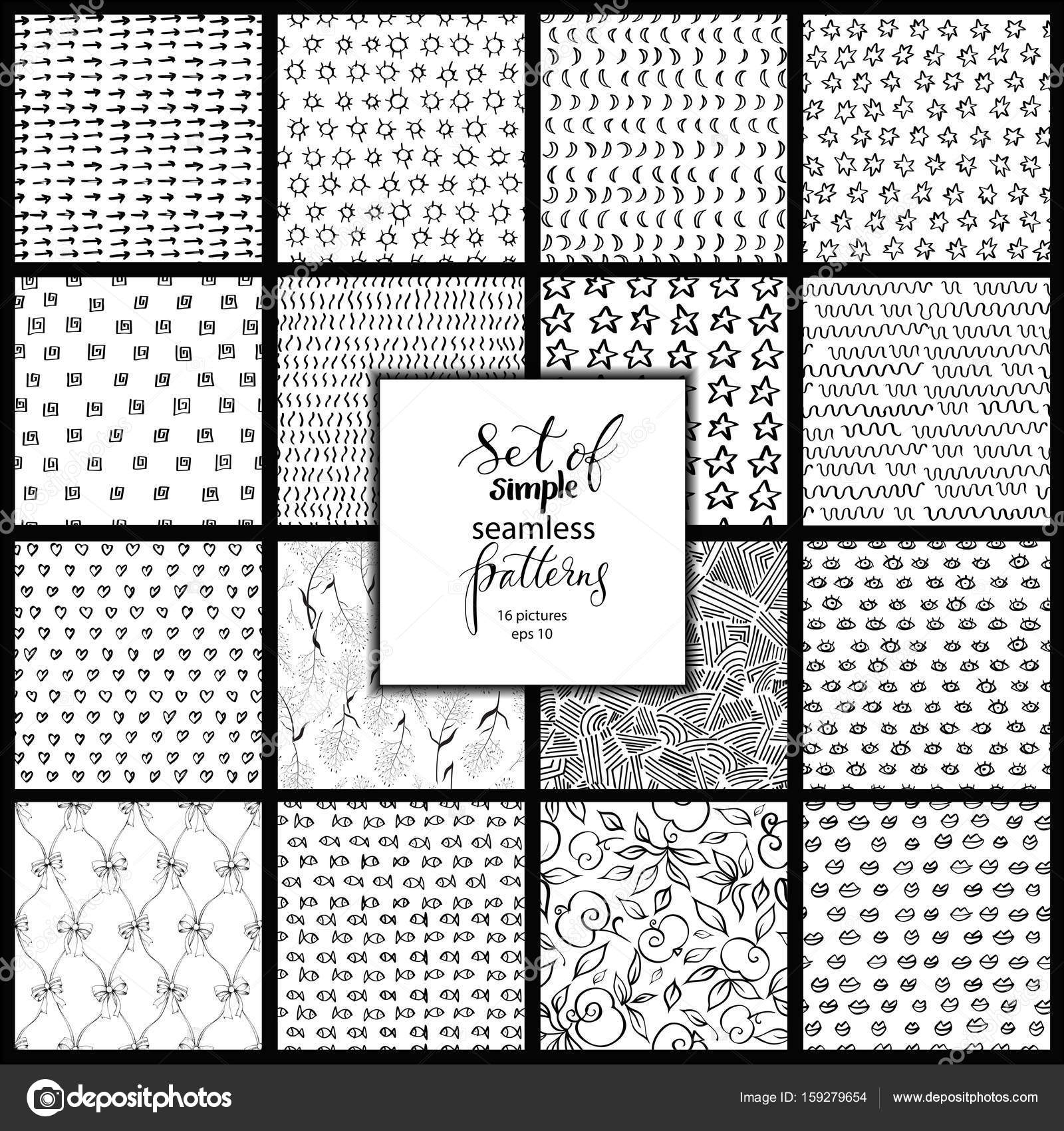 Set of hand drawn textures Stock Vector by ©Ola-Ola 159279654
