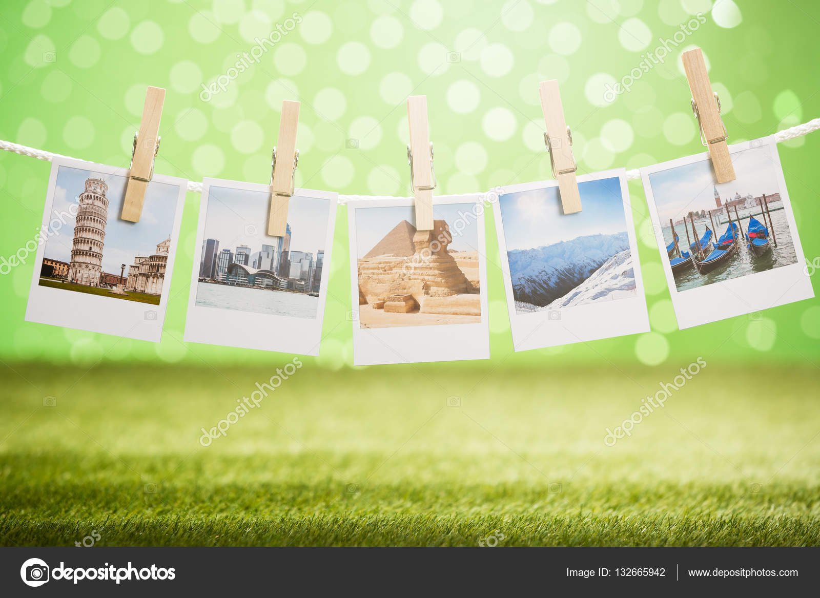 Photos hanging on rope — Stock Photo © AndreyPopov #132665942