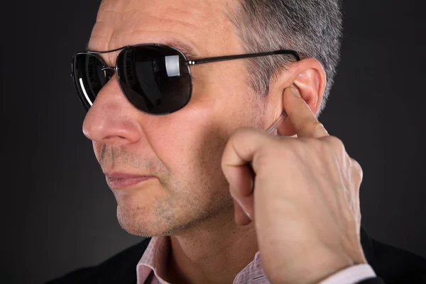Handsome Security Guard Looking Wearing Sunglasses — Stock Photo ...