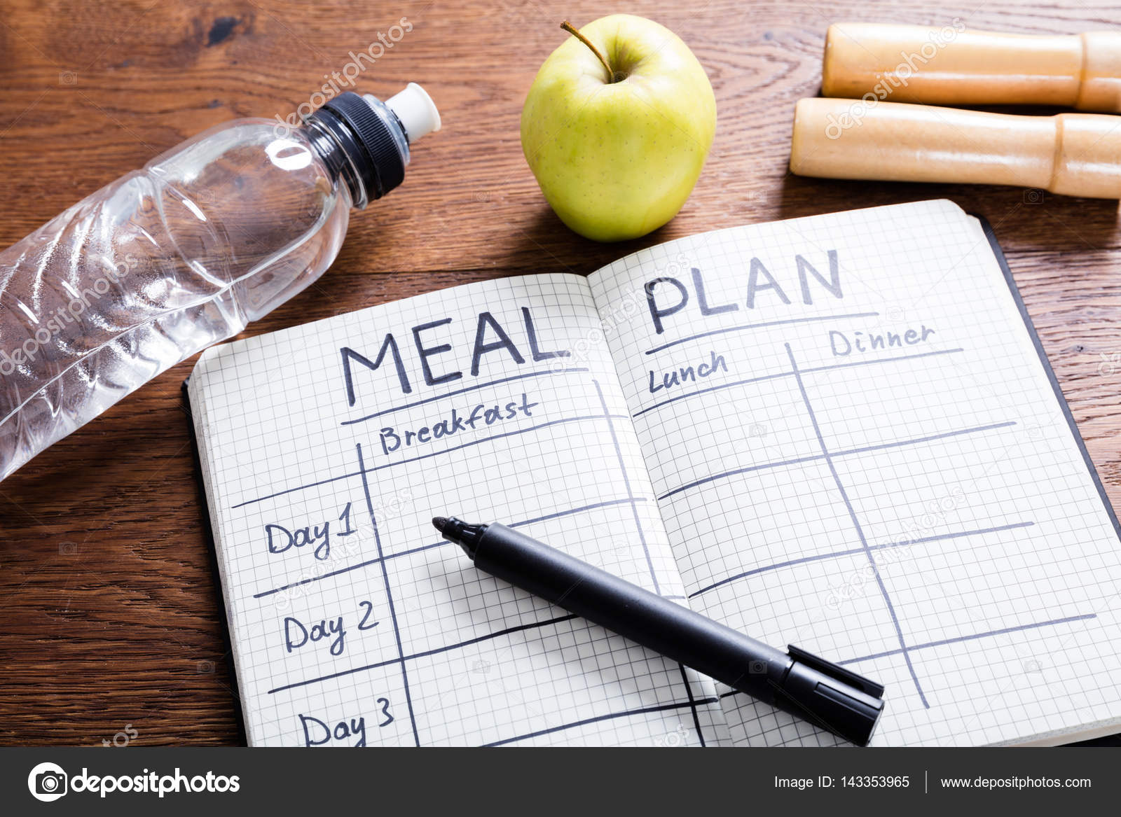 Meal Plan In Notebook — Stock Photo © AndreyPopov #143353965