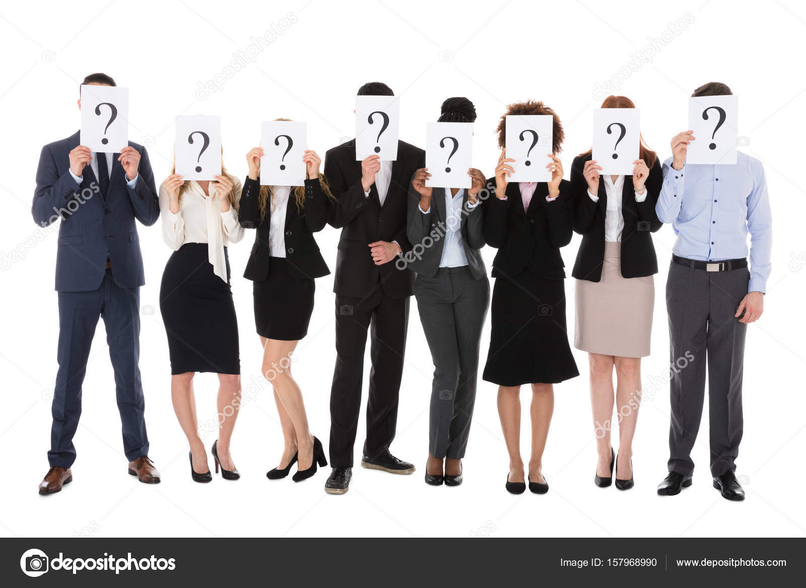 Businesspeople Behind Question Marks — Stock Photo © AndreyPopov #157968990