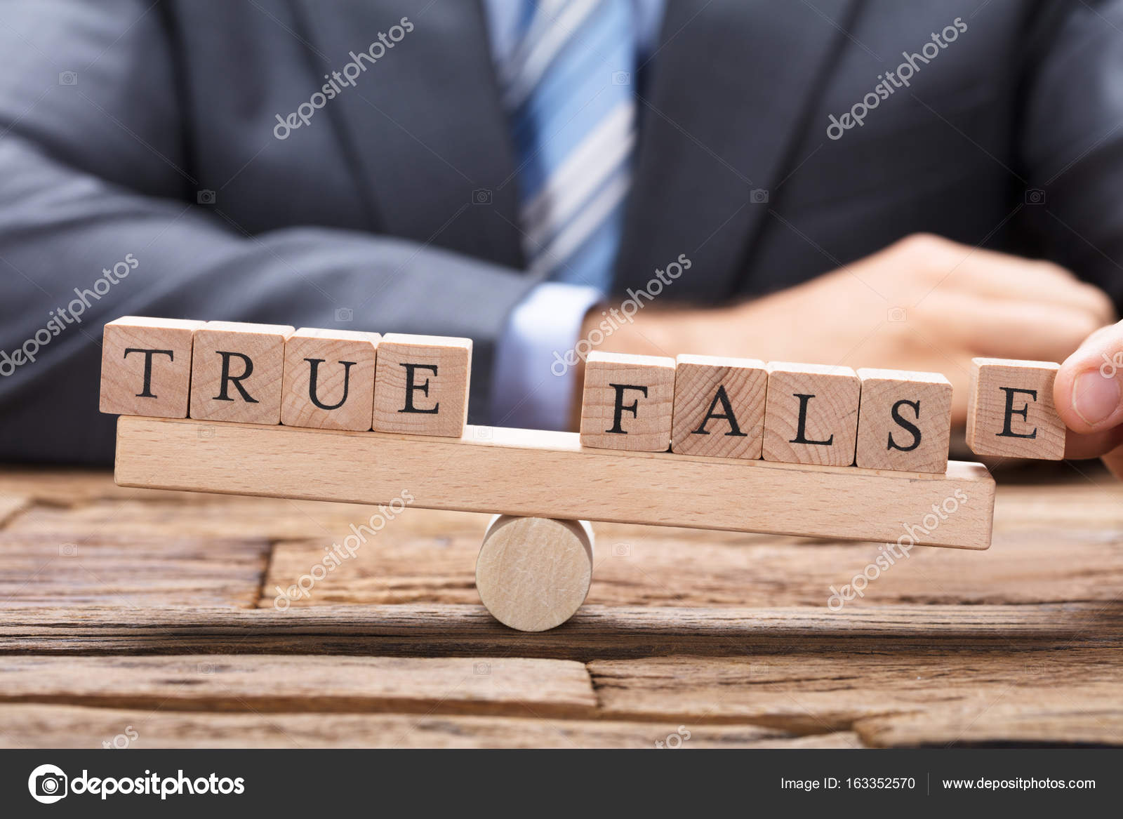 True And False Wooden Blocks — Stock Photo © AndreyPopov #163352570