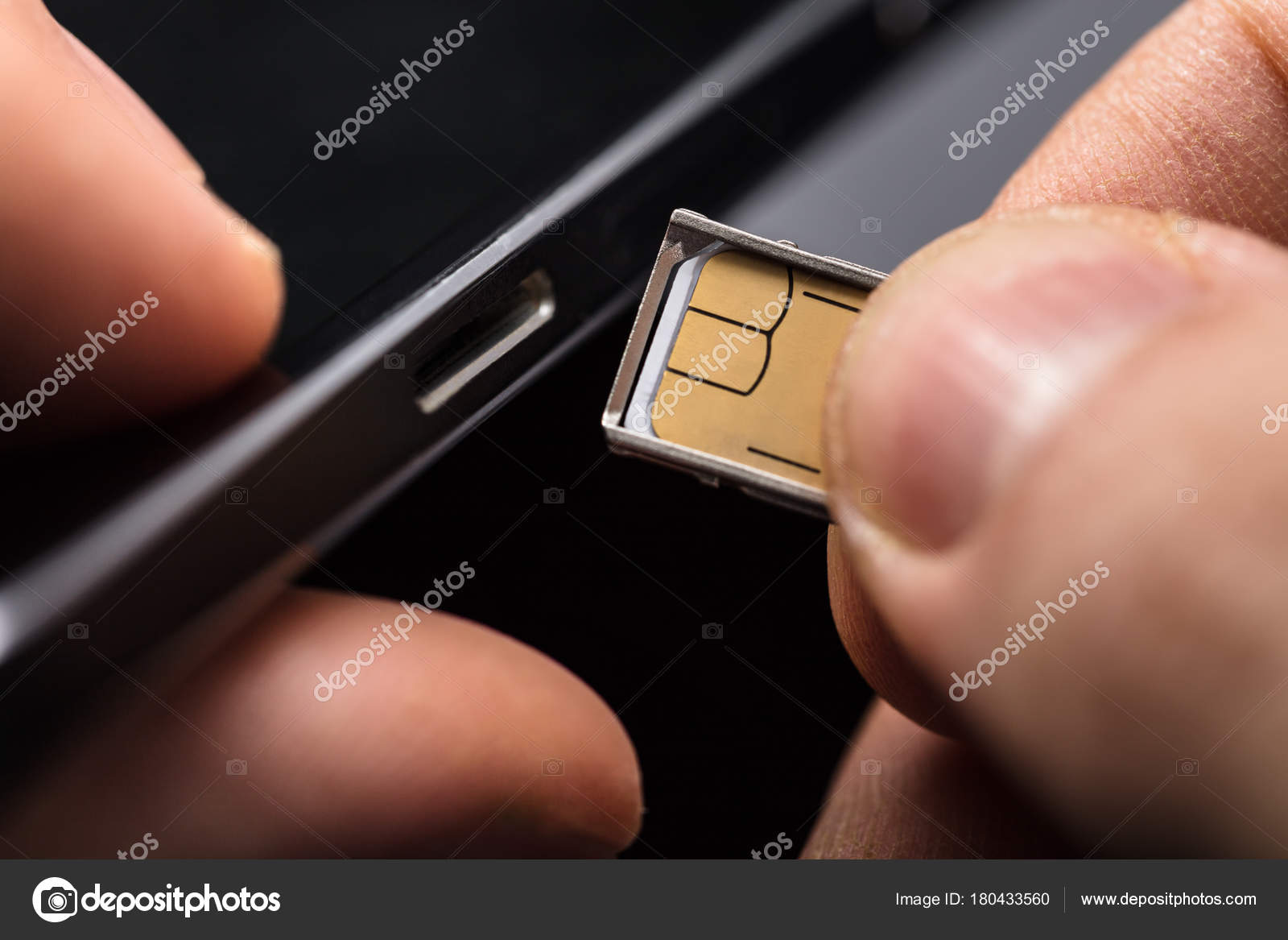 Close Person Inserting Sim Card Back Mobile Phone — Stock Photo ...