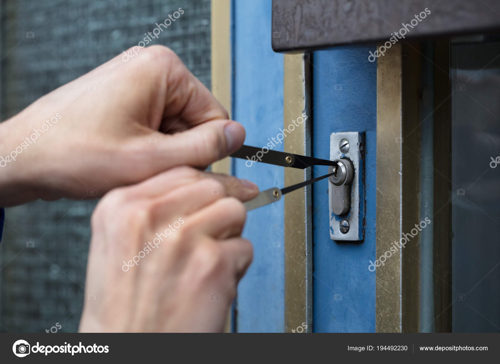 Close Person's Hand Opening Door Lockpicker Stock Photo by ©AndreyPopov ...