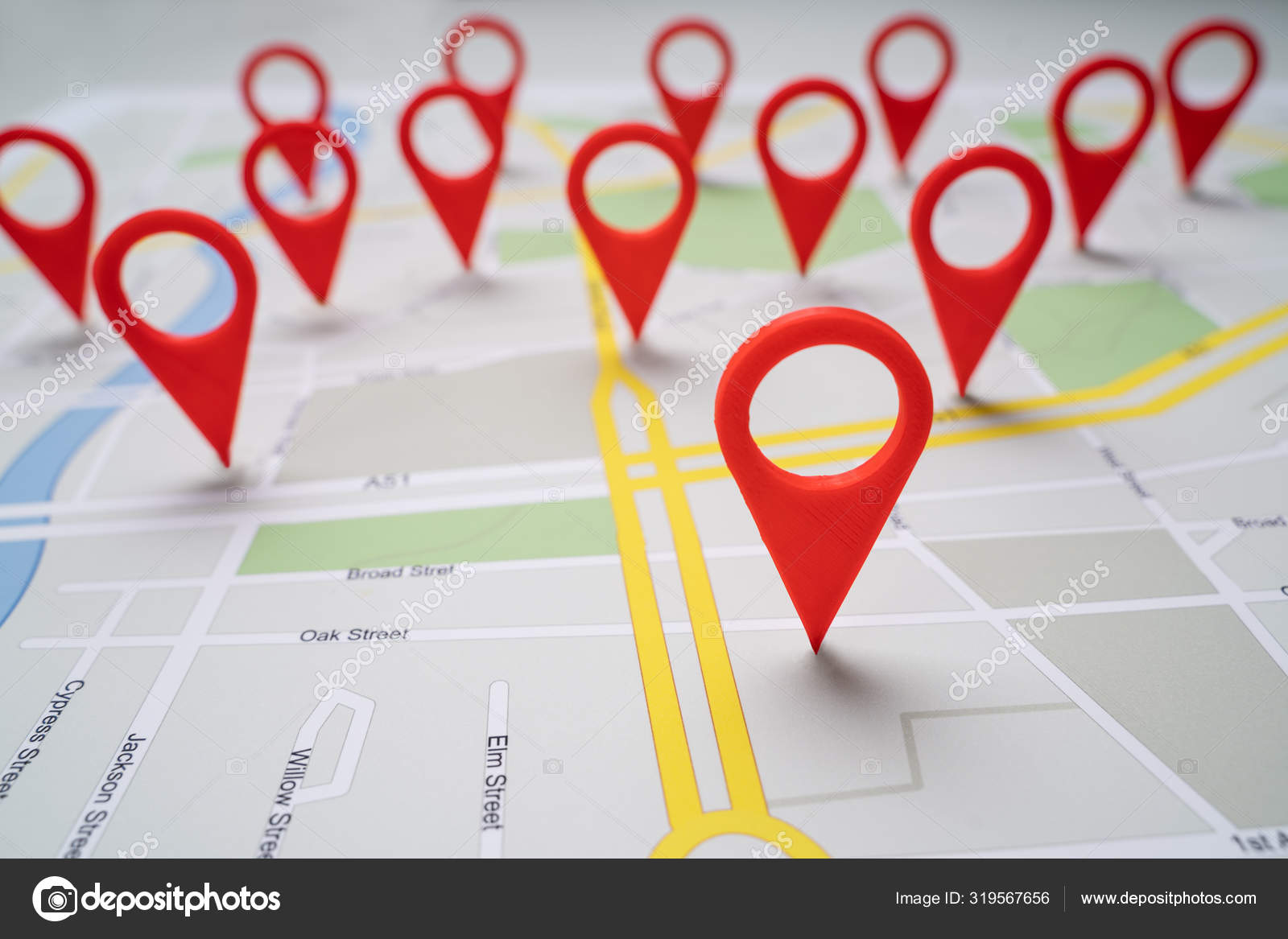 Close Road Map Red Navigation Icons — Stock Photo © AndreyPopov #319567656