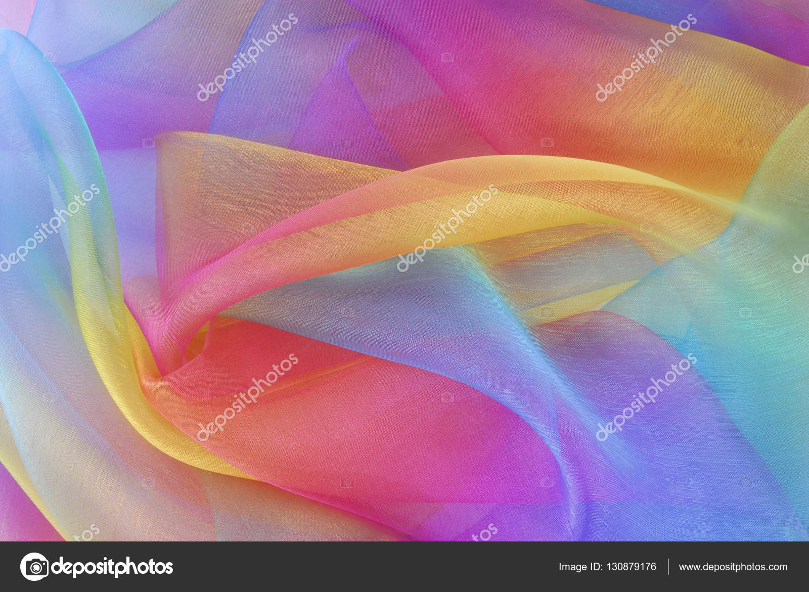 Organza fabric in rainbow color Stock Photo by ©severija 130879176