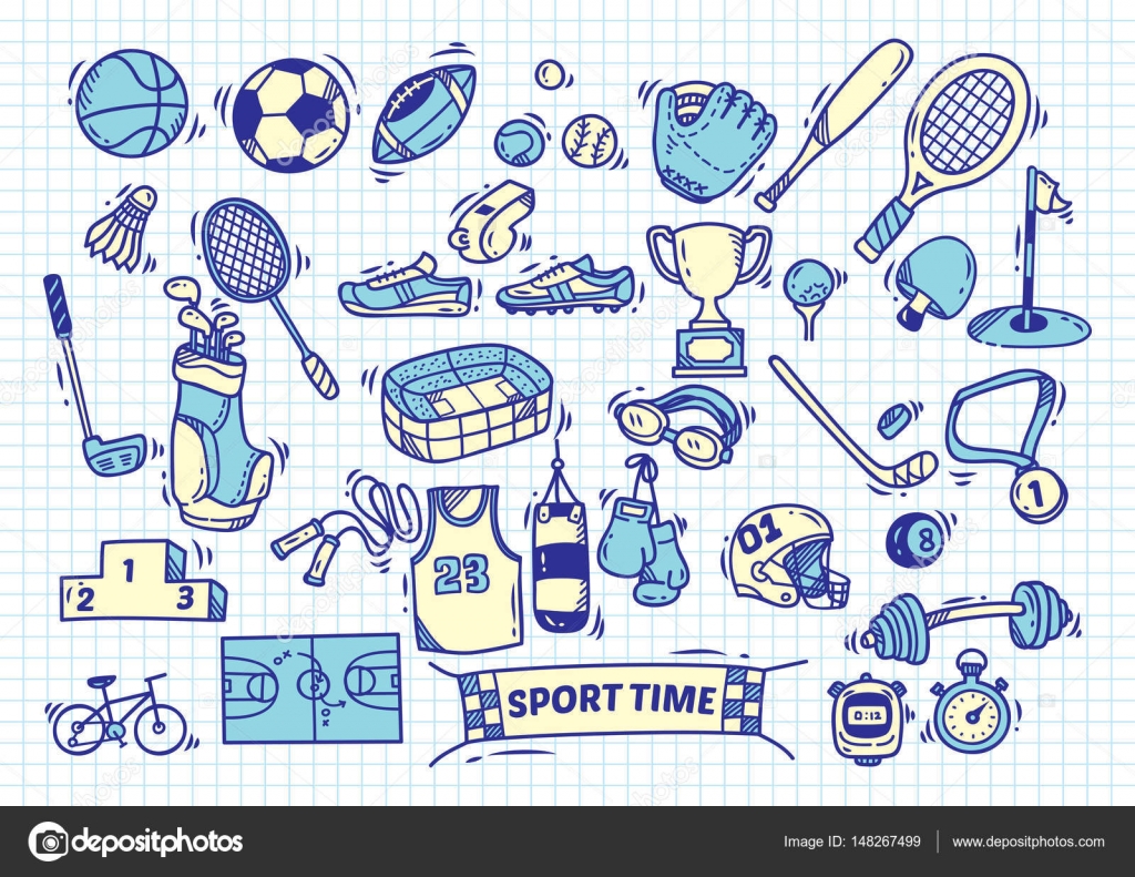 Sport doodle background Stock Vector Image by ©mhatzapa #148267499