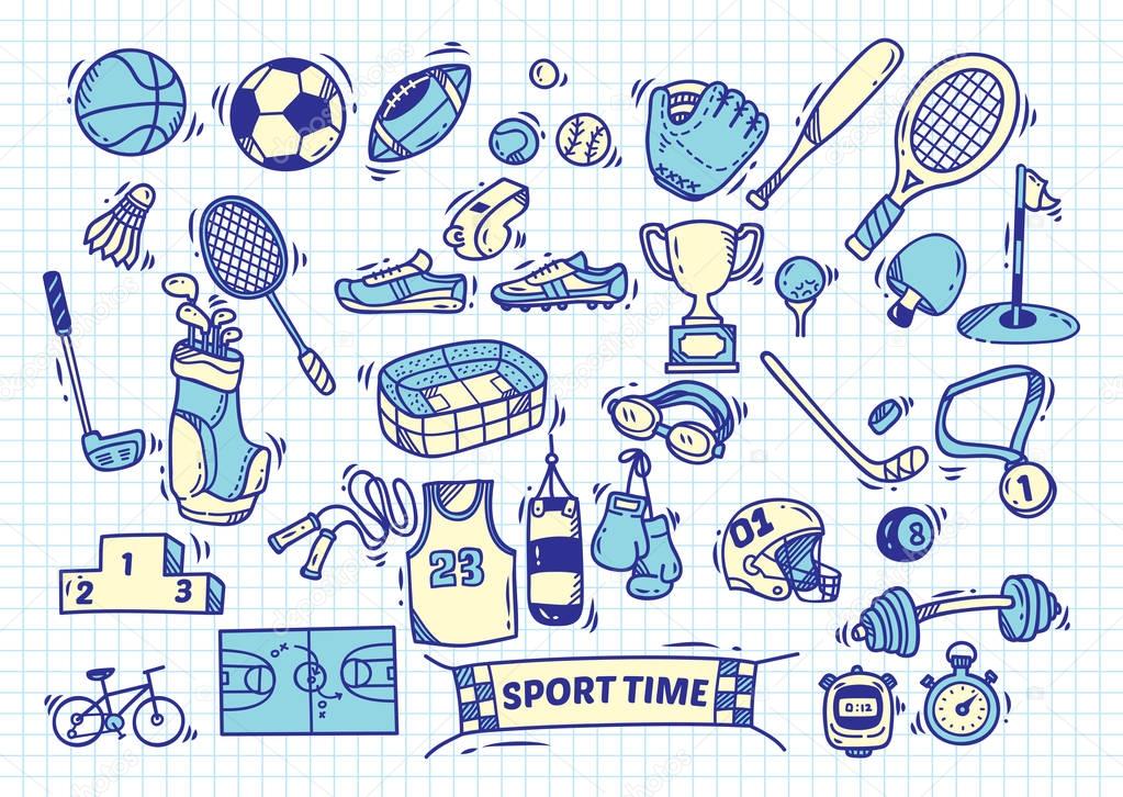 Background: sports doodle | Sport doodle background — Stock Vector ...