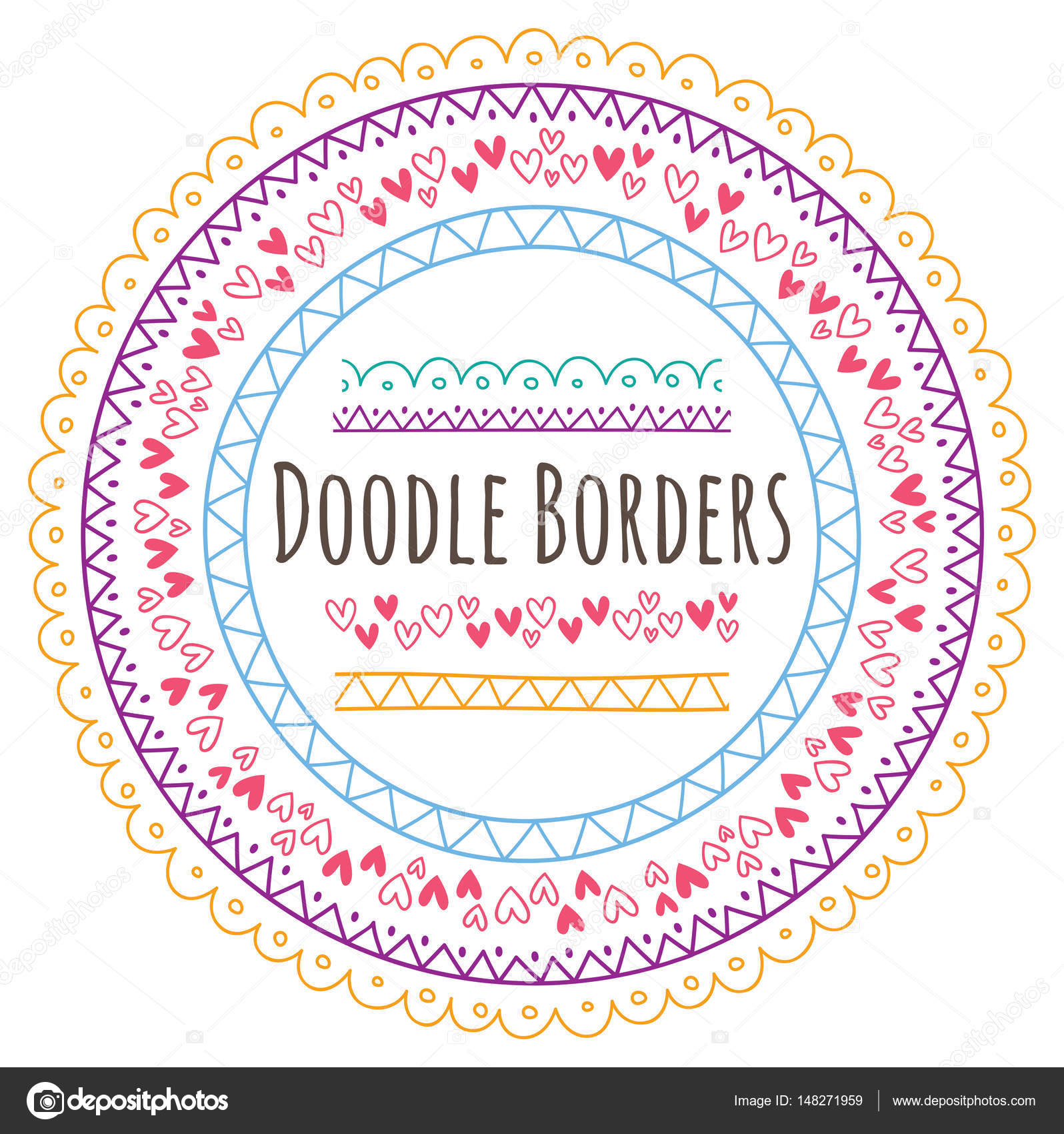 Set of doodle border Stock Vector by ©mhatzapa 148271959