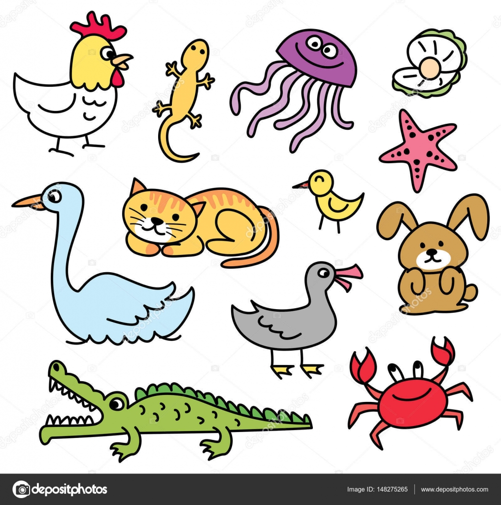 Cartoon animal doodle — Stock Vector © mhatzapa #148275265