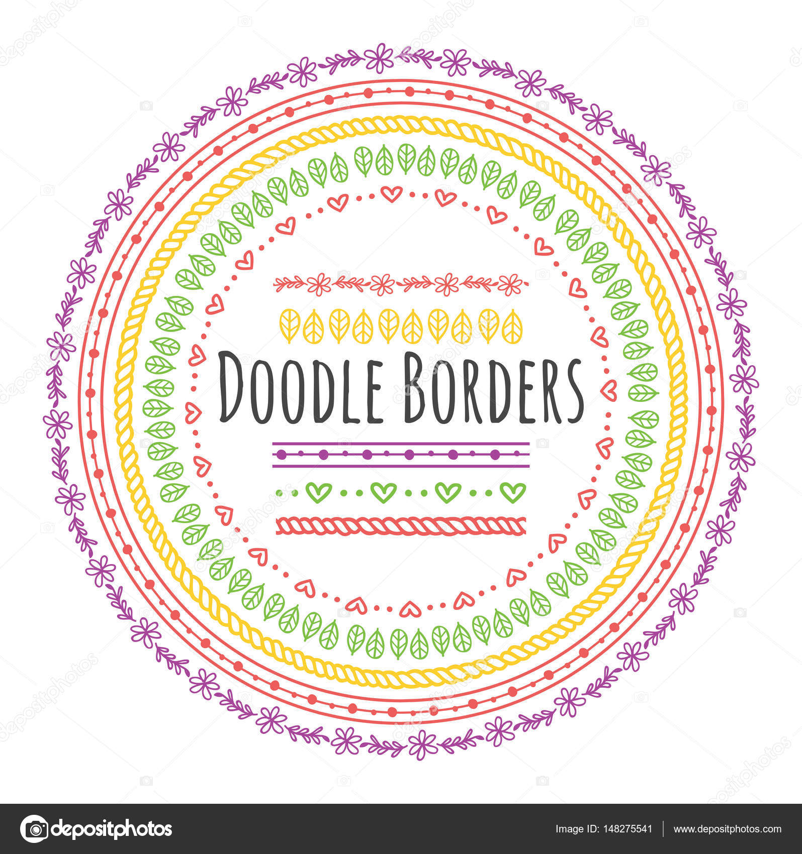 Set of doodle border Stock Vector Image by ©mhatzapa #148275541