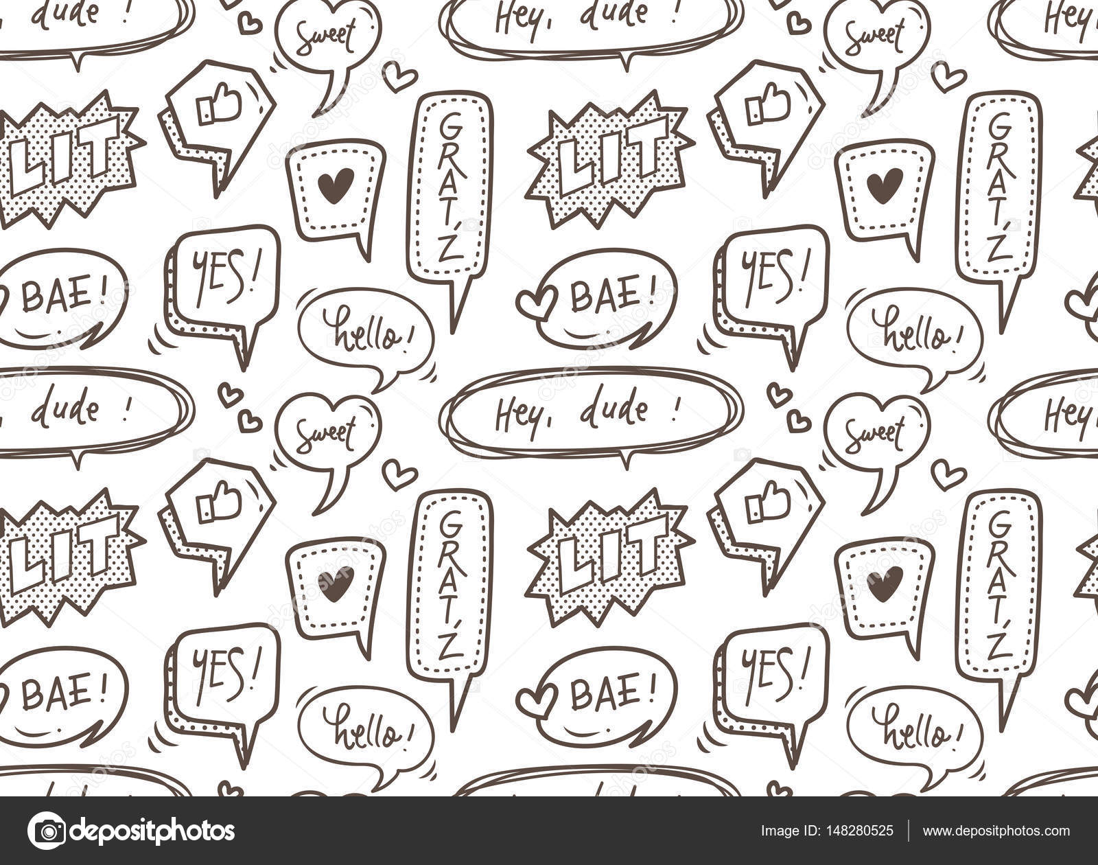 Speech bubbles seamless background Stock Vector by ©mhatzapa 148280525