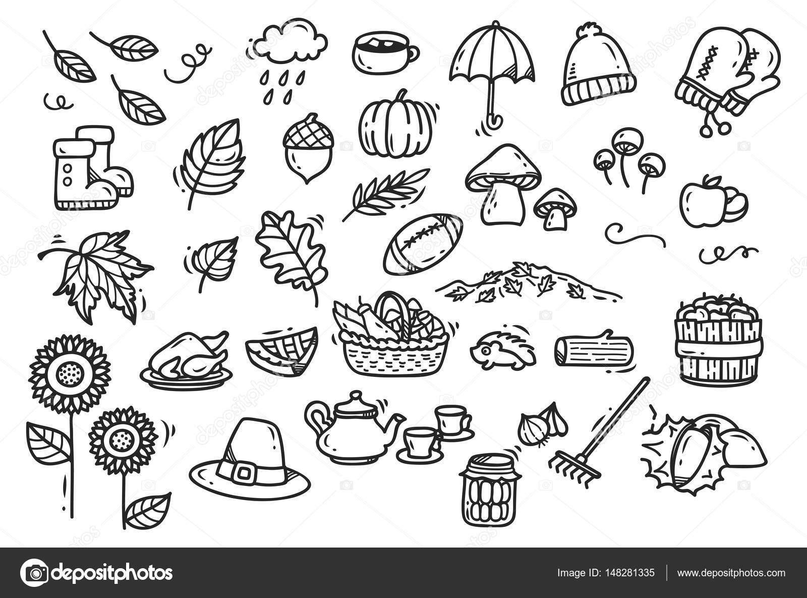 Cute autumn doodle background Stock Vector Image by ©mhatzapa #148281335
