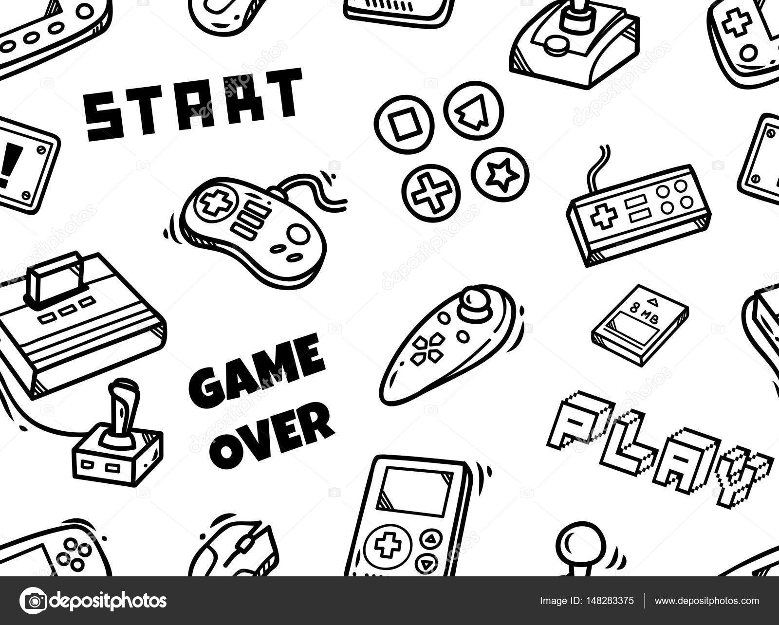 Video game seamless background Stock Vector Image by ©mhatzapa #148283375