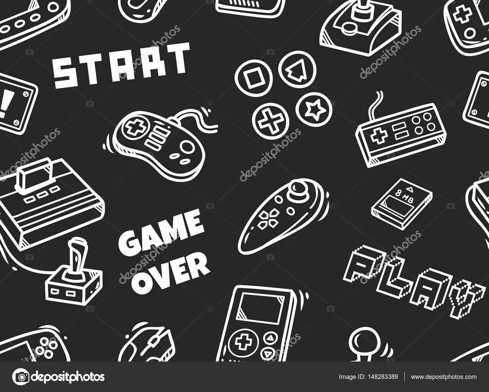 Video game seamless background Stock Vector Image by ©mhatzapa #148283389