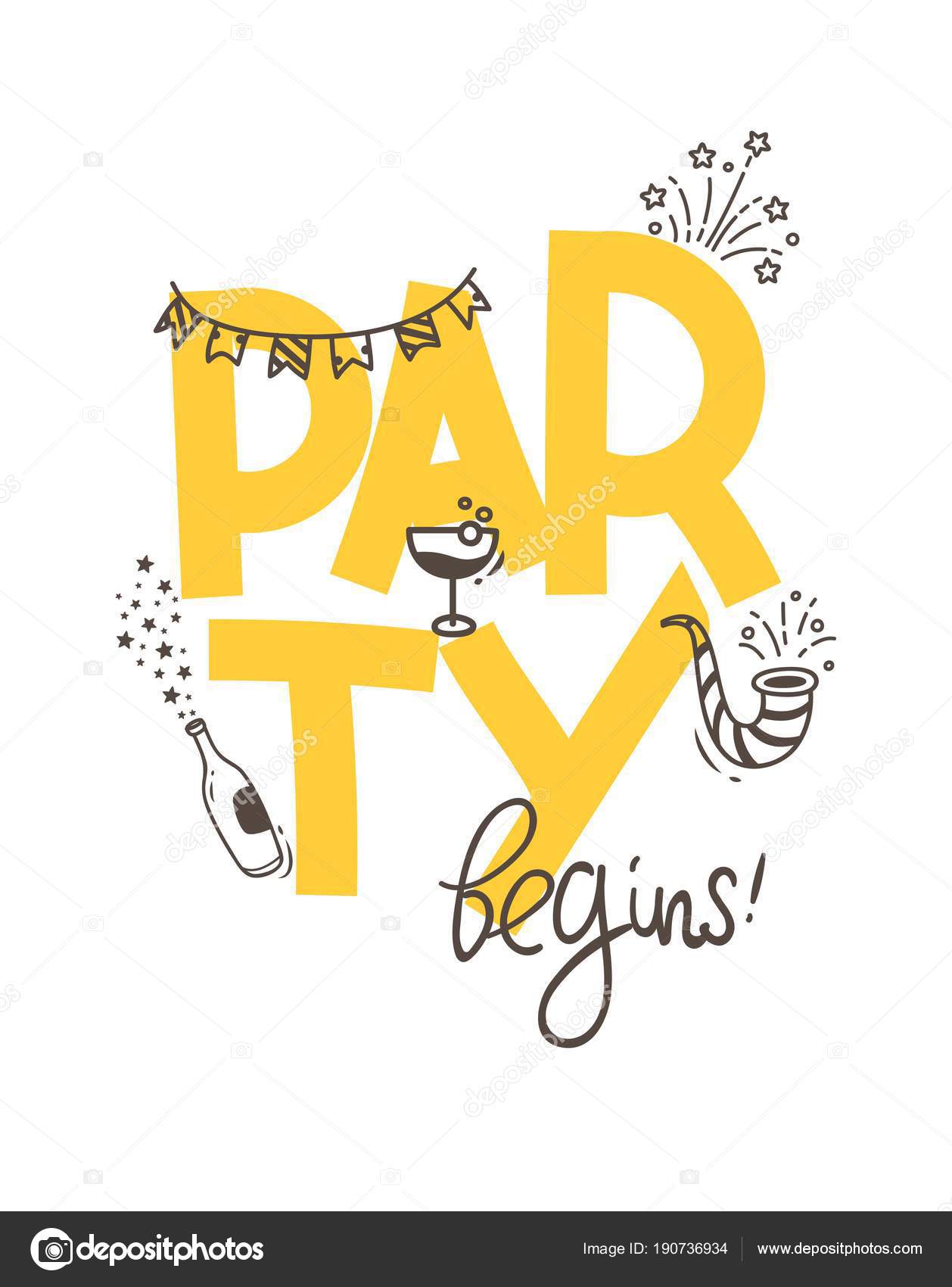 Cute Shirt Design Party Word Stock Vector Image by ©mhatzapa #190736934